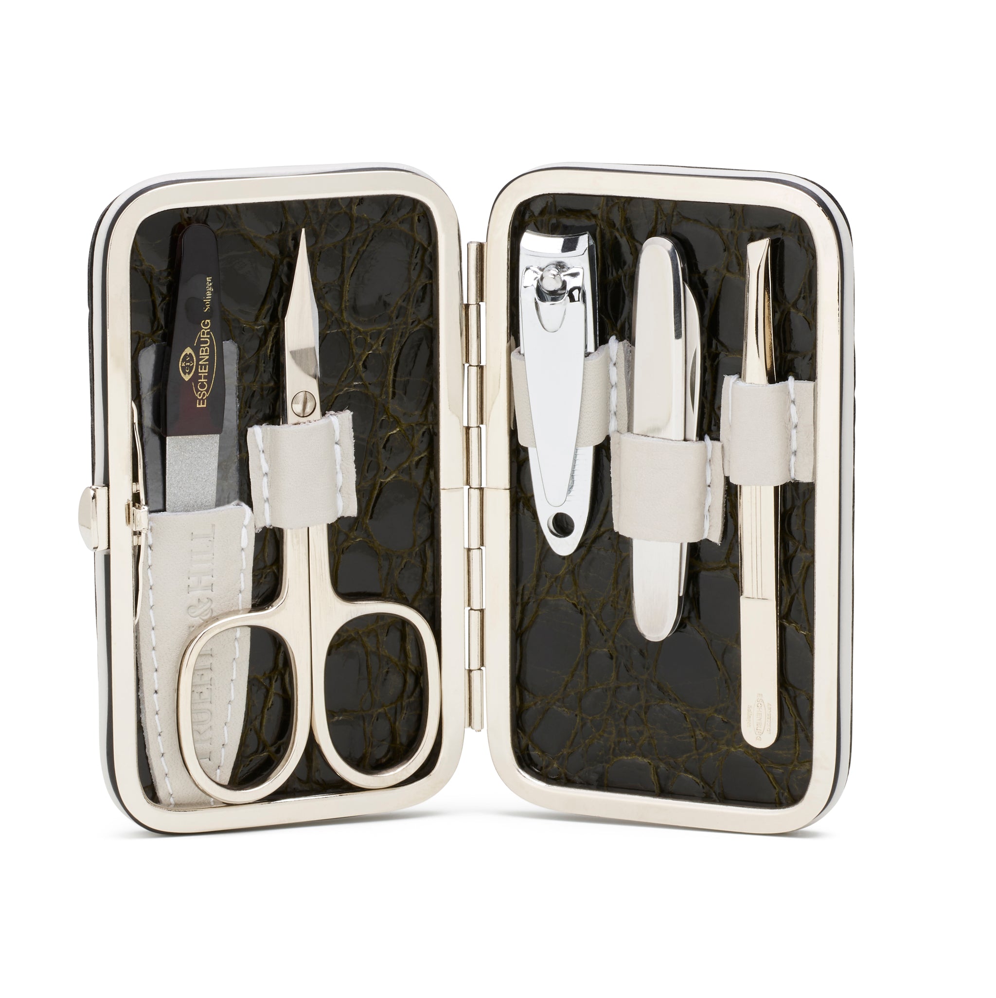 Faux Crocodile Leather Manicure Set | Luxury 5 Piece Manicure Set ...
